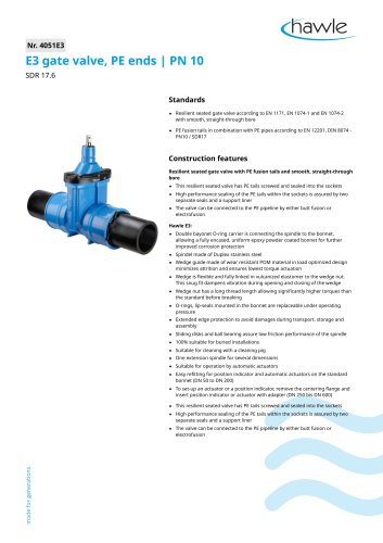 Water Catalogue - Hawle - PDF Catalogs | Technical Documentation | Brochure