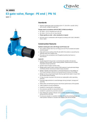 Water Catalogue - Hawle - PDF Catalogs | Technical Documentation | Brochure