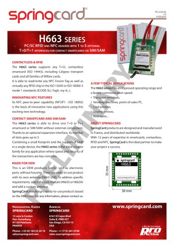 SPRINGCARDのすべてのカタログと技術パンフレット