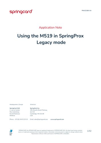 All SPRINGCARD catalogs and technical brochures