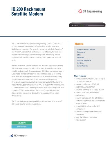 All ST Engineering iDirect catalogs and technical brochures