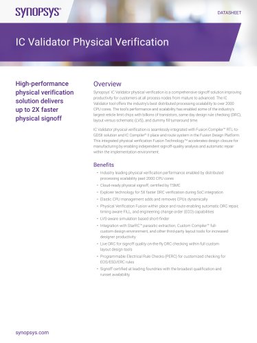 All Synopsys, Inc. catalogs and technical brochures