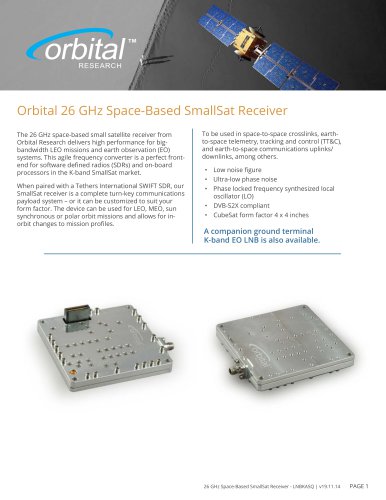 All Orbital Research Ltd. catalogs and technical brochures