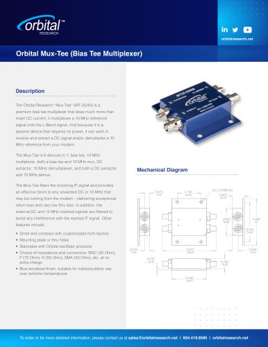 All Orbital Research Ltd. catalogs and technical brochures