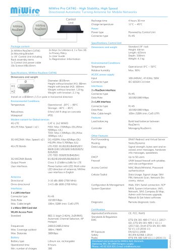 Todos os catálogos e folhetos técnicos MIWIRE GROUP