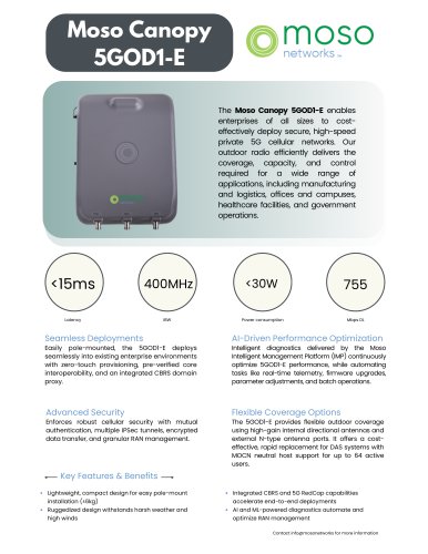 Private 5G + Edge Network - MosoLabs Inc. - PDF Catalogs | Technical Documentation | Brochure