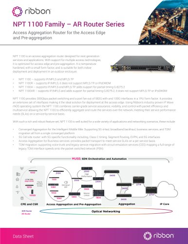 NPT 1022 Family – NPT AR1000 Series Routers - Ribbon Communications ...
