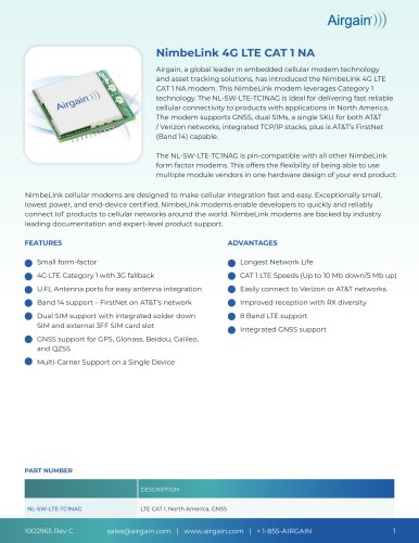 Todos os catálogos e folhetos técnicos Airgain, Inc.