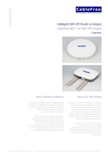 Todos os catálogos e folhetos técnicos Wireless Excellence