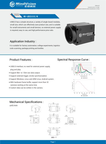 High Speed USB2.0 Industrial Camera Defect Identification MV-UBS500C/M ...