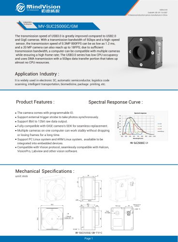 Mindvision MV-SUC2500GC/GM Industrial USB 3.0 camera for automation ...