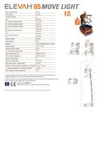 自走式高所作業車 - 65 Move Light - Elevah - 電動式 / 産業用 / 倉庫用