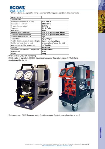 All ECOFIL, spol. s r.o. catalogs and technical brochures