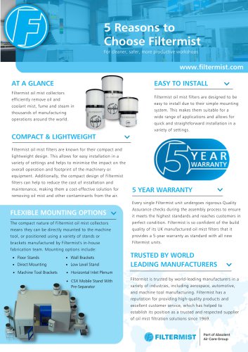 FILTERMIST LIMITEDのすべてのカタログと技術パンフレット