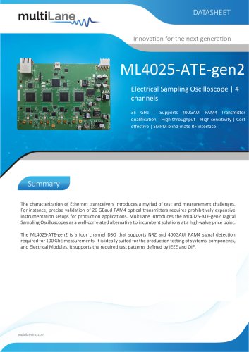 ML4025-BTP-gen2 - MultiLane - PDF Catalogs | Technical Documentation | Brochure