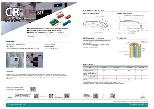 Coin Type Lithium Manganese Dioxide Batteries (CR) - Maxell, Ltd. - PDF ...