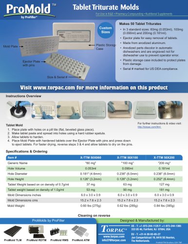 Rapid Dissolve Tablet Molds - PROFILLER - PDF Catalogs | Technical ...