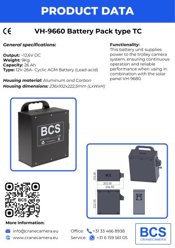 All BCS Cranecamera B.V. catalogs and technical brochures