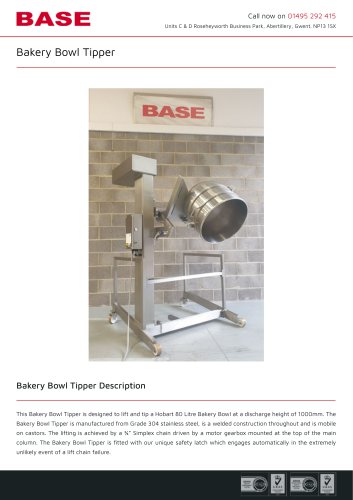 Single Pillar Mixing Bowl Tipper - Base Handling Products Limited - PDF ...