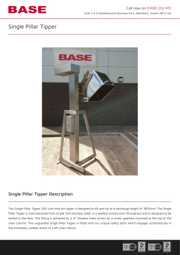 Single Pillar Mixing Bowl Tipper - Base Handling Products Limited - PDF ...