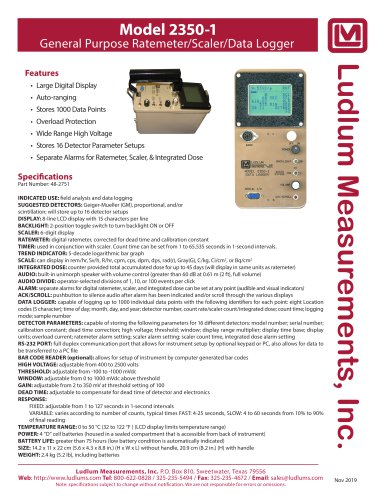 Model 3 - LUDLUM - PDF Catalogs | Technical Documentation | Brochure