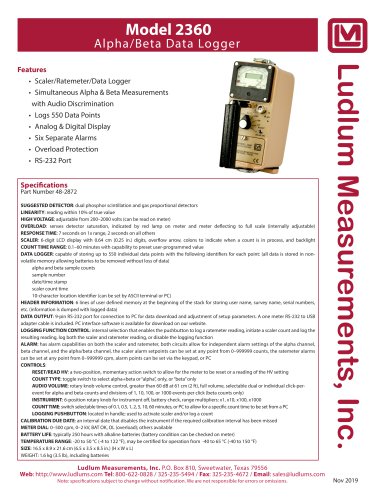 Model 3 - LUDLUM - PDF Catalogs | Technical Documentation | Brochure