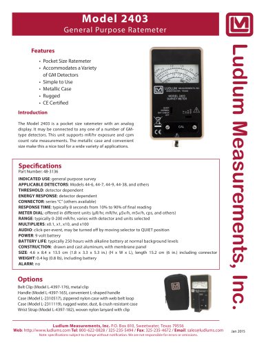 Model 26 - LUDLUM - PDF Catalogs | Technical Documentation | Brochure