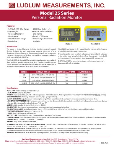 Model 3 - LUDLUM - PDF Catalogs | Technical Documentation | Brochure