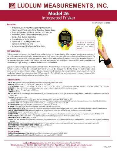 Model 26 - LUDLUM - PDF Catalogs | Technical Documentation | Brochure