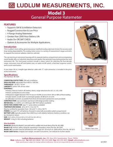 Model 2403 - LUDLUM - PDF Catalogs | Technical Documentation | Brochure