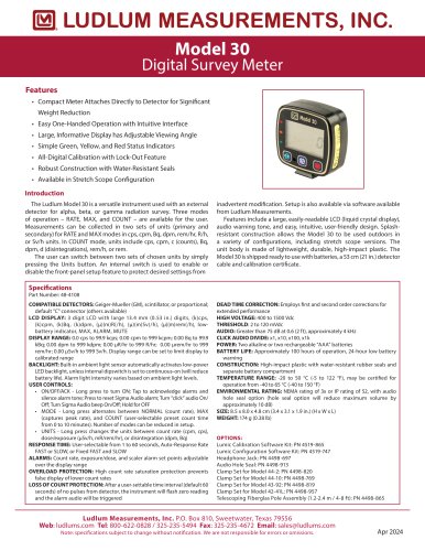Model 3 - LUDLUM - PDF Catalogs | Technical Documentation | Brochure
