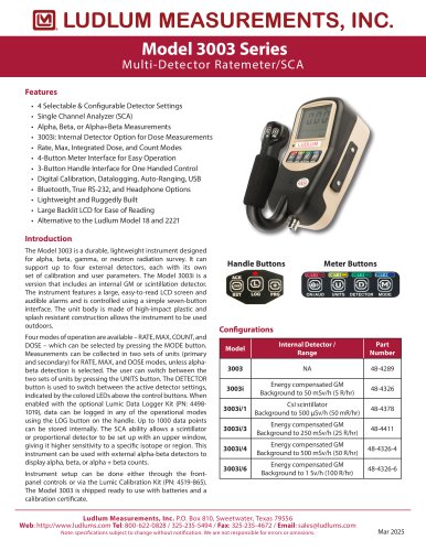 Model 3 - LUDLUM - PDF Catalogs | Technical Documentation | Brochure