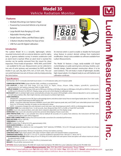 Model 3 - LUDLUM - PDF Catalogs | Technical Documentation | Brochure