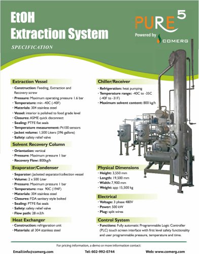 Todos os catálogos e folhetos técnicos PURE5 Extraction