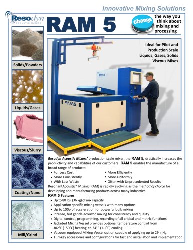 All Resodyn Acoustic Mixers, Inc. catalogs and technical brochures