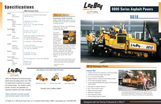 8816 Conveyor Paver - VT LeeBoy, Inc. - PDF Catalogs | Technical ...