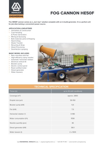 Fog cannon_HE70F - HENNLICH s r.o. - PDF Catalogs | Technical ...