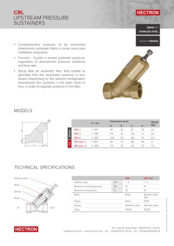Upstream pressure sustainers - HECTRON - PDF Catalogs | Technical ...