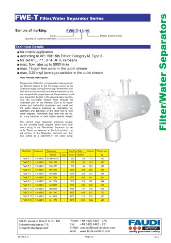Filter/Water Separator type FW10-V - FAUDI Aviation - PDF Catalogs ...