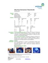 High Purity Germanium Tetrachloride - Umicore Electronic Materials - PDF Catalogs | Technical ...