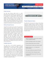 OSA 5210 Telecom GNSS Clock - Oscilloquartz SA - PDF Catalogs | Technical Documentation | Brochure