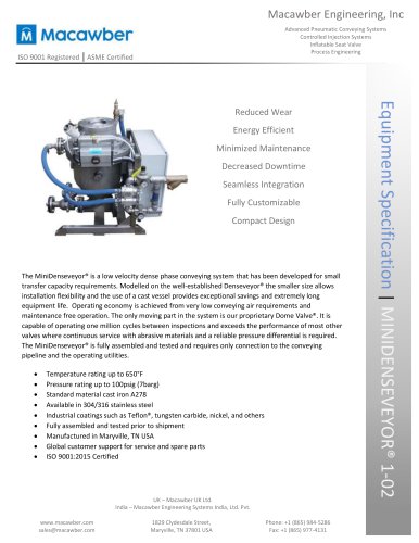 All Macawber Engineering Inc. catalogs and technical brochures