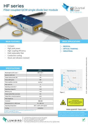 HF series / Fiber coupled QCW single diode bar module - LUMIBIRD - PDF ...