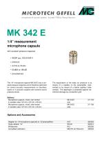Measurement microphone cartridge - MK 342 E - Microtech Gefell GmbH - 1/4"
