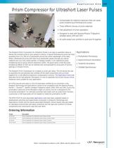 Prism Compressor for Ultrashort Laser Pulses - MICRO-CONTROLE / Spectra ...