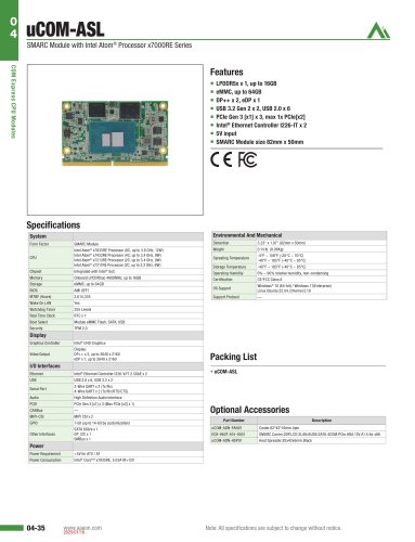 UP 710S - AAEON - PDF Catalogs | Technical Documentation | Brochure