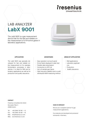 FTC300 Data Sheet - Fresenius Umwelttechnik GmbH - PDF Catalogs ...