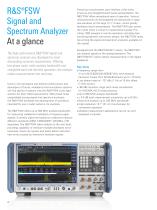 R&S®FSW Signal and Spectrum Analyzer - Rohde Schwarz - PDF Catalogs | Technical Documentation ...