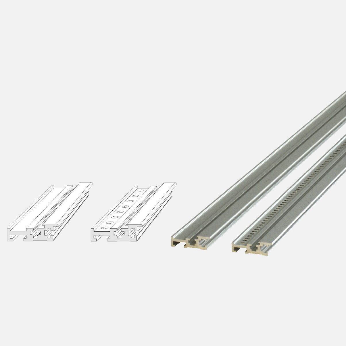 Perfil montagem - Gie-Tec GmbH - metálico / para rack de 19” / extrudado