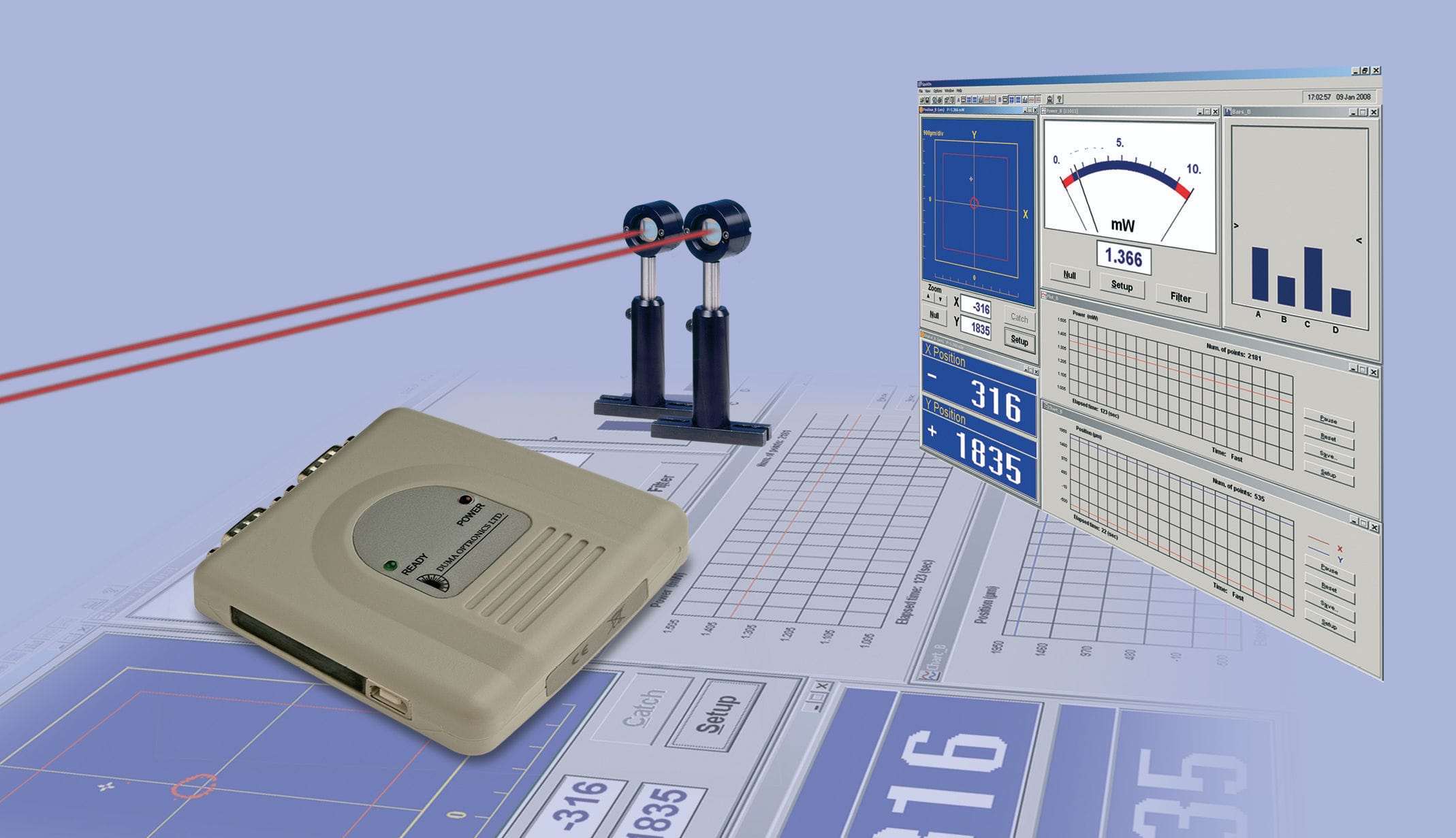 Sistema de posicionamento de 3 eixos - SpotOn - Duma Optronics - óptico / de feixes óticos / USB 2.0